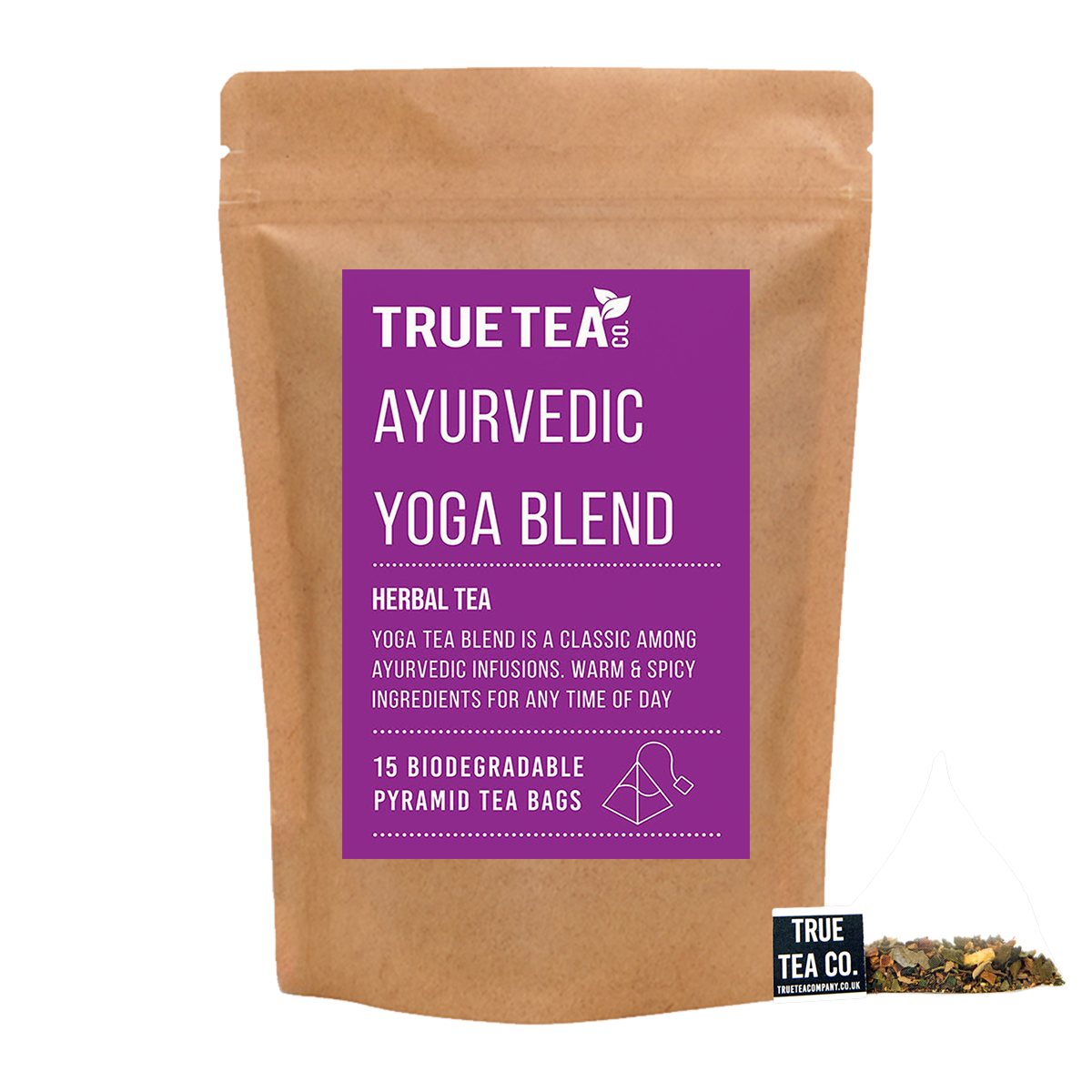 Ayurvedic Yoga Blend Pyramid Tea Bags (Plastic Free) True Tea Co.