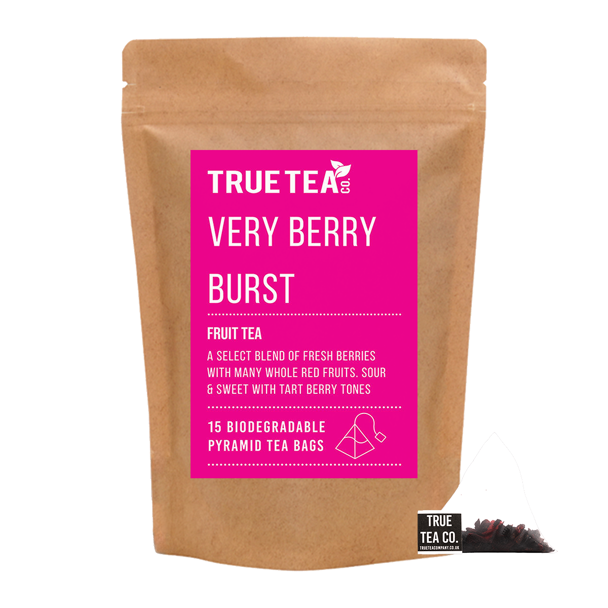 Very Berry Burst Pyramid Tea Bags (Plastic Free) True Tea Co